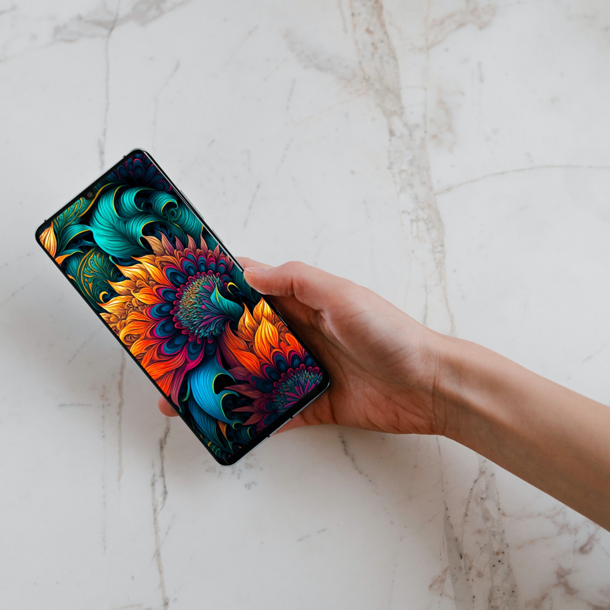 3 Floral Generated Phone Wallpapers / Background Bundle - Digital ...