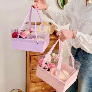 5 Sets Cake Flower Boxes With 5 Pcs Small Clear Cake Boxes,gift Box ...