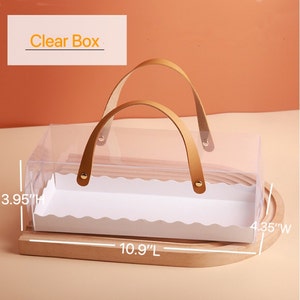 10 Sets Clear Bakery Boxes -swiss Roll Cake Box With PU Handles and ...
