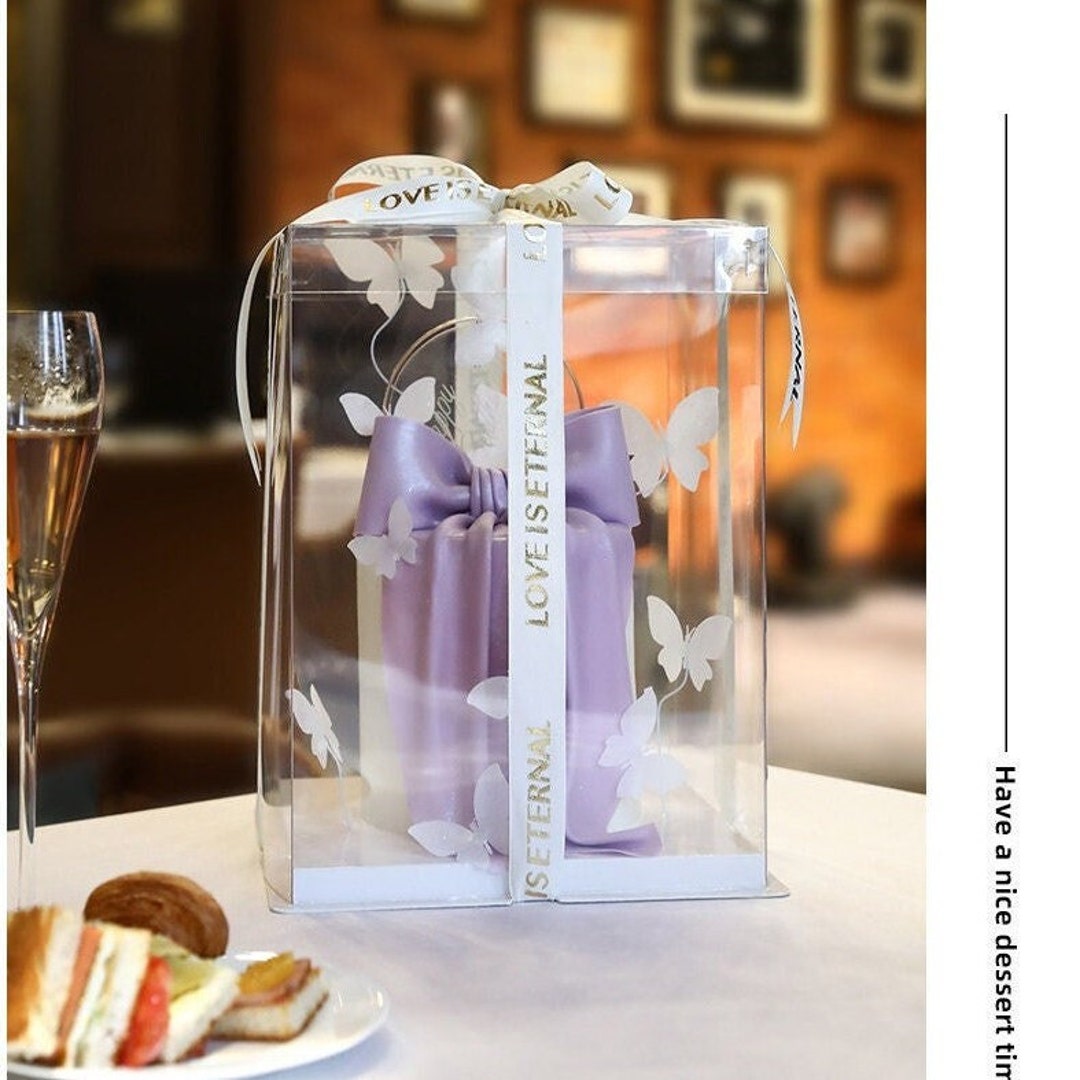 Clear Cake Gift Boxes With Ribbon: 10 Sets (8.5x8.5x9.5'') - Etsy