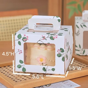 2 Sets 5.5lx5.5wx4.5h Cake Boxes With Cake Boards.bakery Box With Clear ...