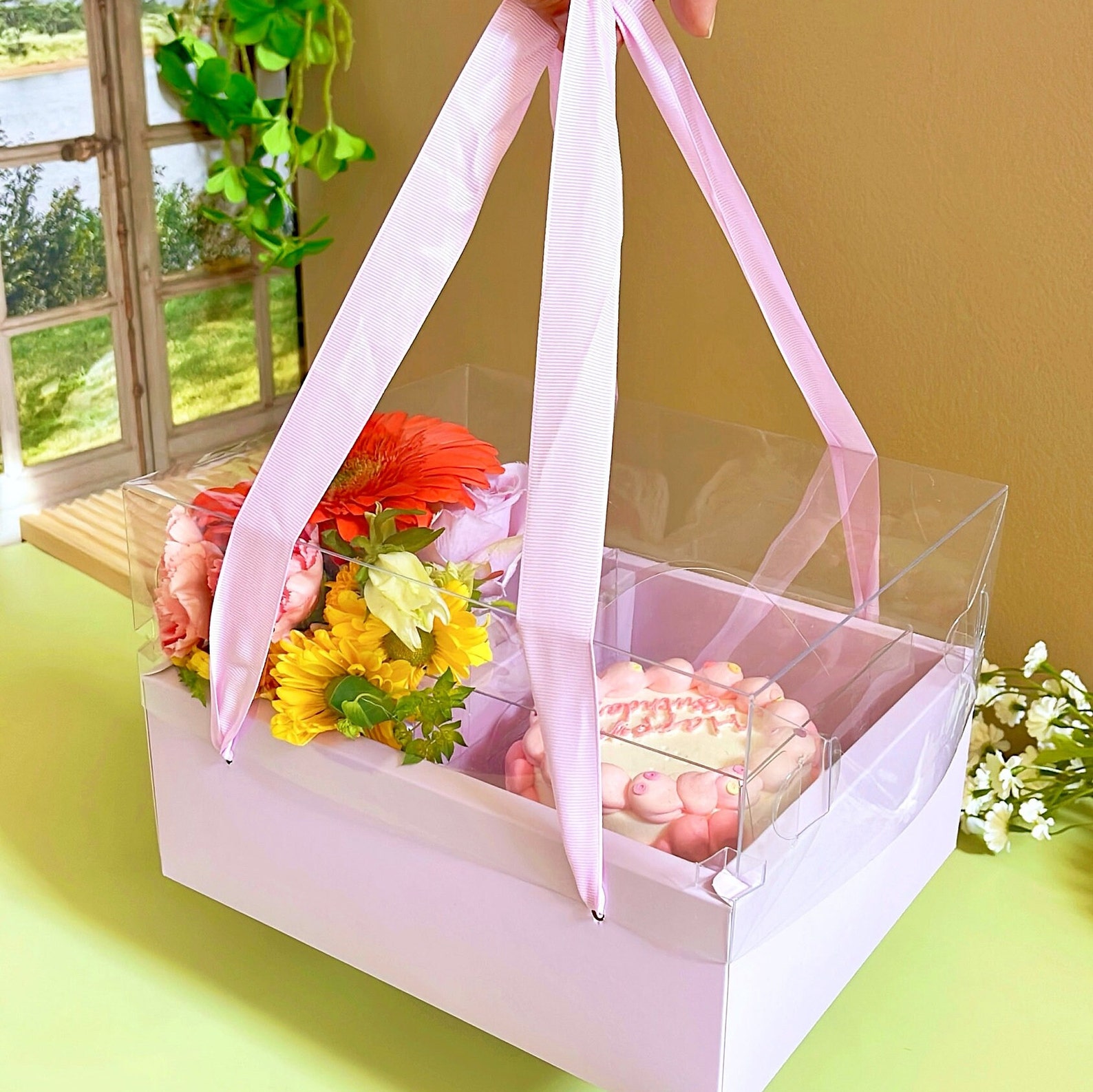 5 Sets Cake Flower Boxes With 5 Pcs Small Clear Cake Boxes,gift Box ...