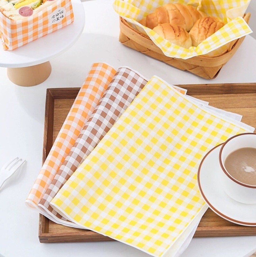 Checkered Wax Paper Sheets: Greaseproof Food Basket Liners (15x11") - Etsy