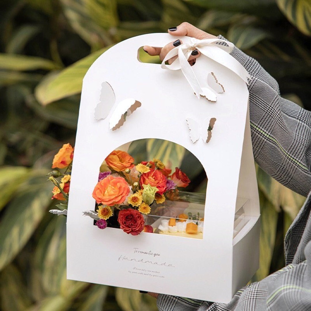 5 Sets Flower Cake Gift Boxes With Clear Mini Cake - Etsy