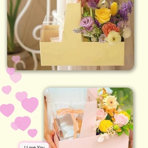 1 Set Cake Flower Gift Box With Small Clear Cake Box,for Valentine's ...