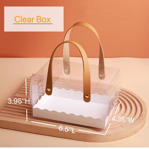 10 Sets Clear Bakery Boxes -swiss Roll Cake Box With PU Handles and ...