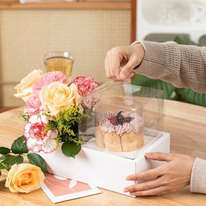 5 Sets Flower Cake Gift Boxes With Clear Mini Cake - Etsy