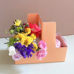 2 Sets Cake Flower Gift Boxes With 2 Pcs Small Clear Cake Boxes,for ...