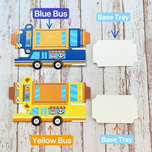 10 Sets Bus Baking Boxes,cute Bus Gift Box With White Inserts,for Cakes ...