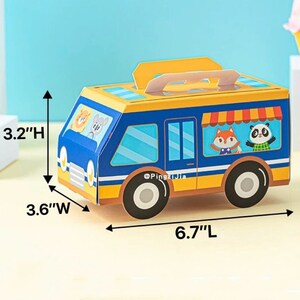 10 Sets Bus Baking Boxes,cute Bus Gift Box With White Inserts,for Cakes ...