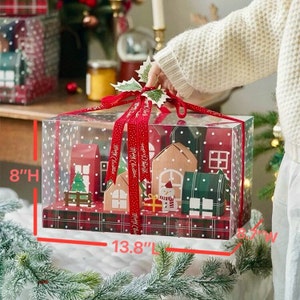 2 Sets Christmas Boxes With Clear Lids(each Set of Box Includes 8 Pcs ...