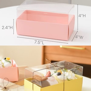 5 Sets Clear Bakery Boxes With Clear Lids,for Mini Cakes,cheesecakes ...