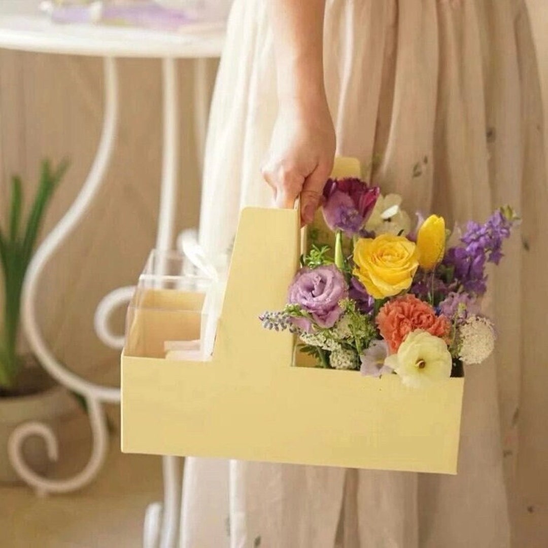 5 Sets Cake Flower Gift Boxes With 5 Pcs Small Clear Cake Boxes,for ...