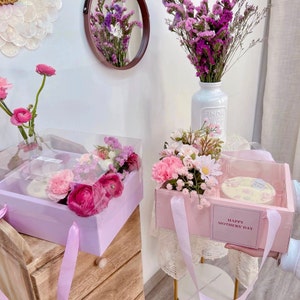 5 Sets Cake Flower Boxes With 5 Pcs Small Clear Cake Boxes,gift Box ...