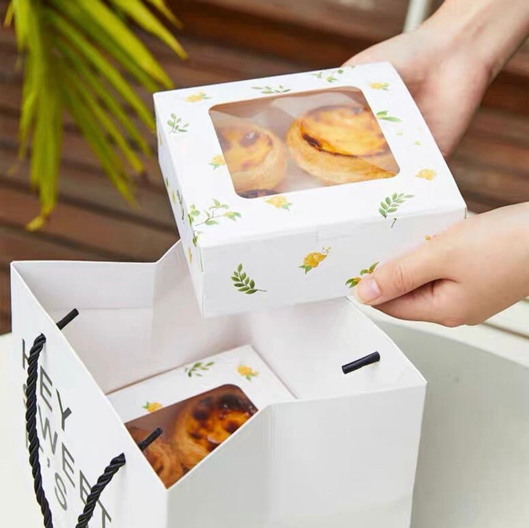 Floral Bakery Boxes With Window (12 Pcs) - 5.5''x 5.5''x 2'' - Etsy