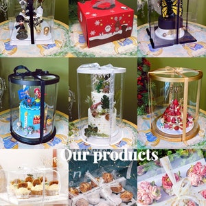 10sets Round Clear Cake/gift Boxes With Window,8.6d by 12H Transparent ...