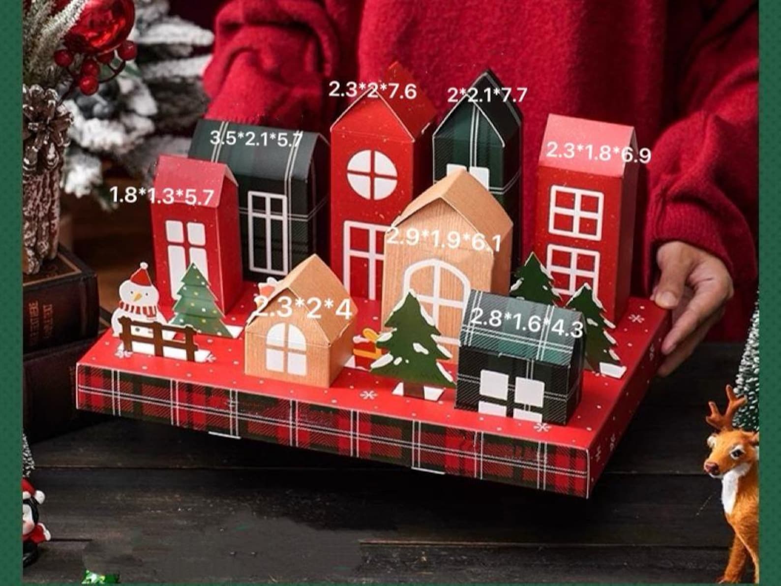 2 Sets Christmas Boxes With Clear Lids(each Set of Box Includes 8 Pcs ...