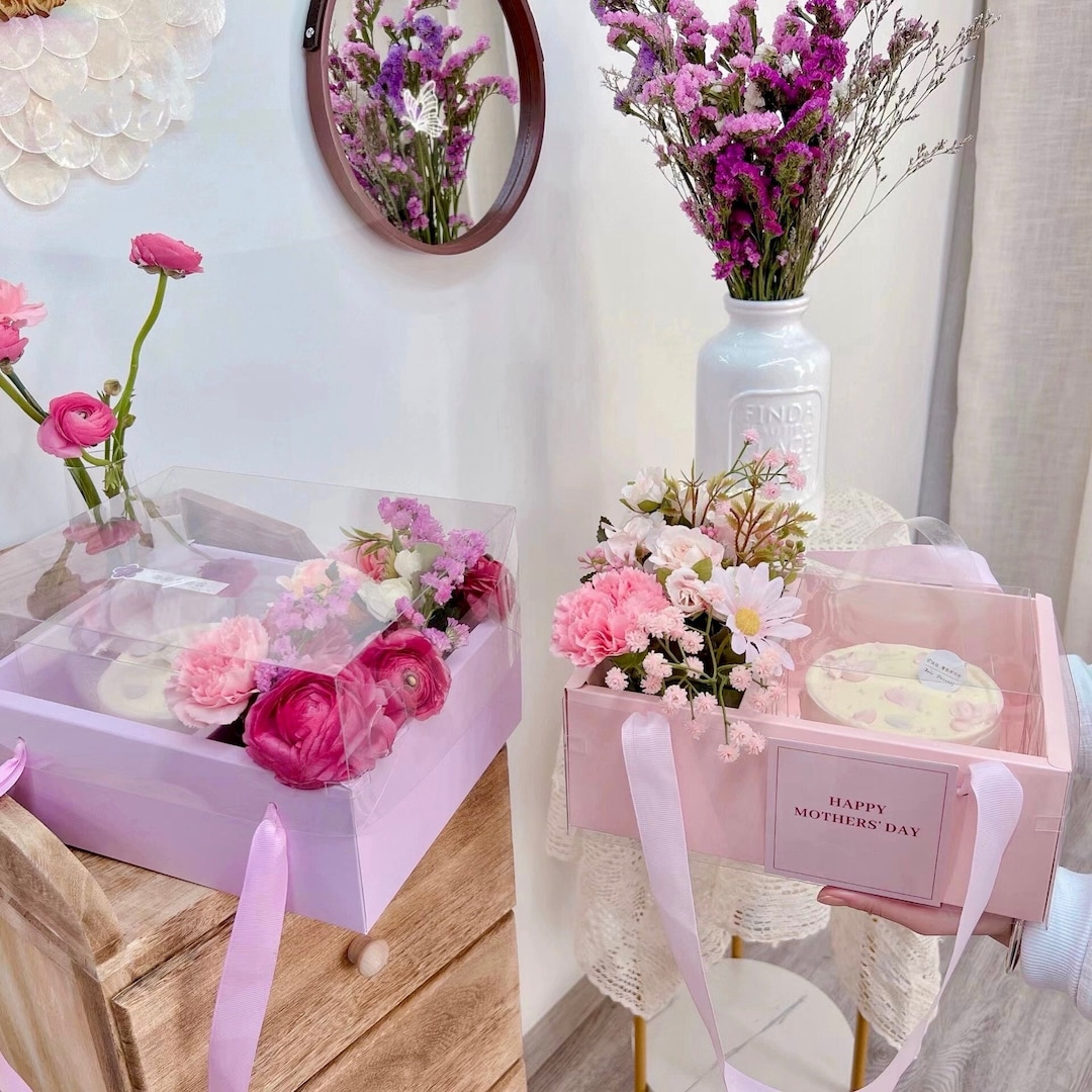 10 Sets Cake Flower Boxes With 10 Pcs Small Clear Cake Boxes,gift Box ...