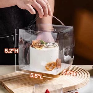 2 Sets Cake Flower Gift Boxes With 2 Pcs Small Clear Cake Boxes,for ...