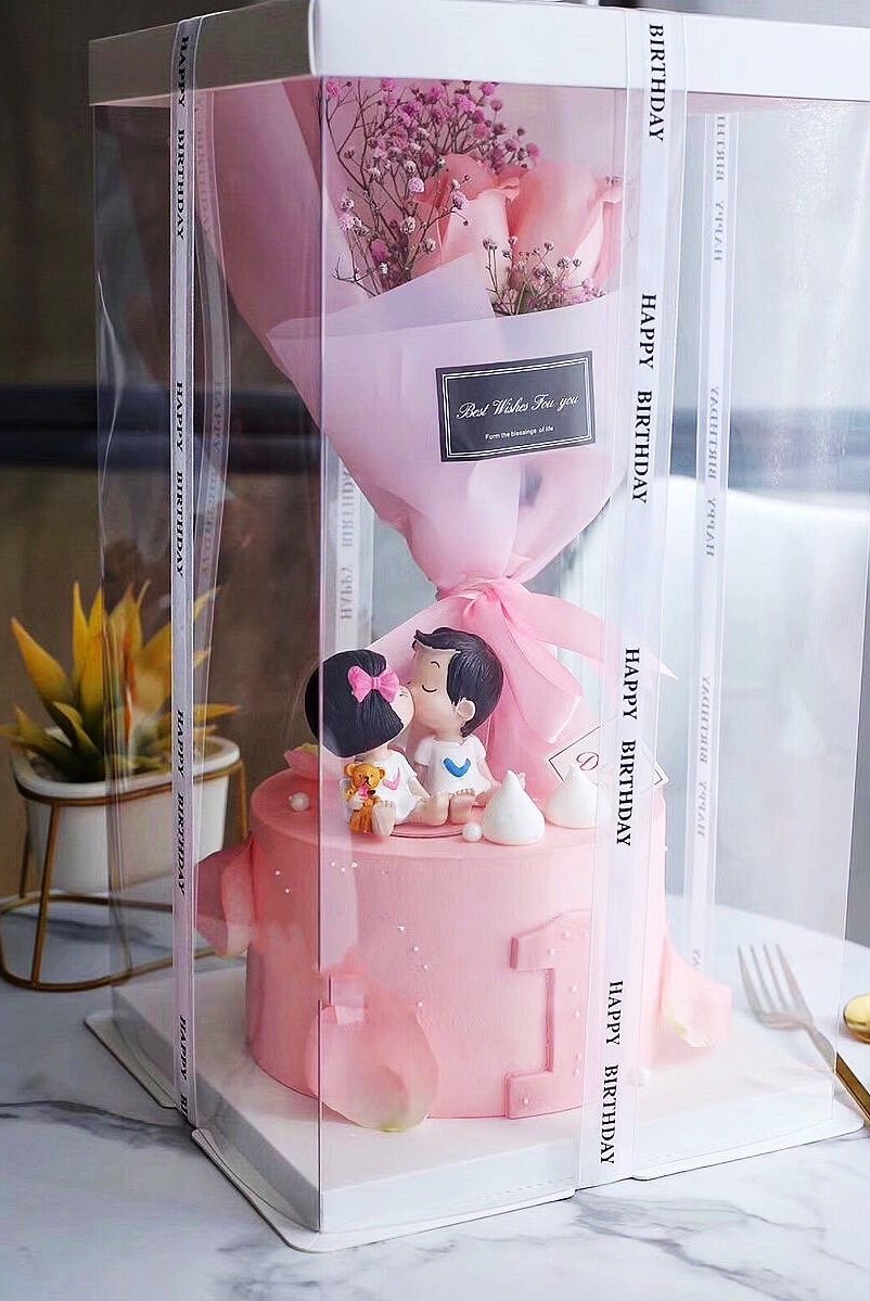 Party & Gifting 5 Sets 4Tier 10.2''x 10.2''x 15.2'' Tall Clear Cake ...