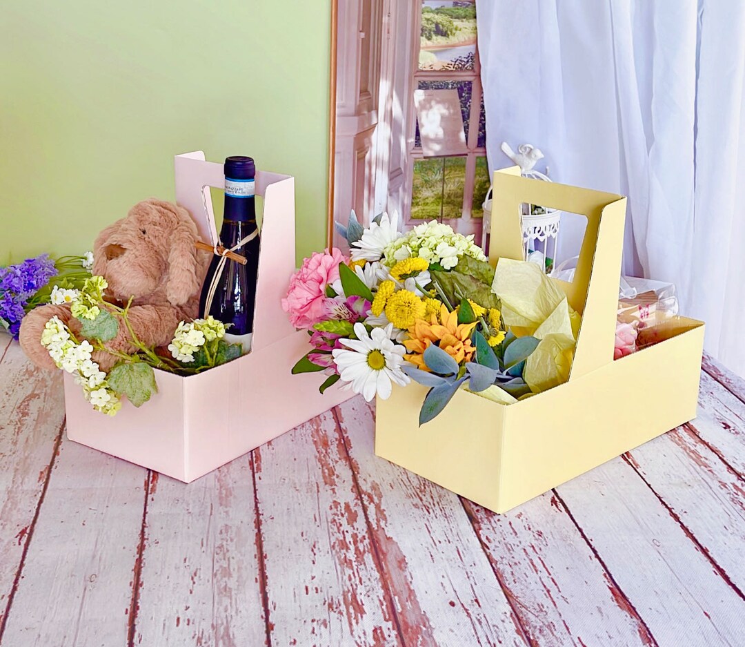 2 Sets Cake Flower Gift Boxes With 2 Pcs Small Clear Cake Boxes,for ...