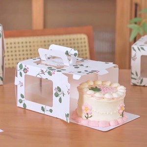 2 Sets 5.5lx5.5wx4.5h Cake Boxes With Cake Boards.bakery Box With Clear ...