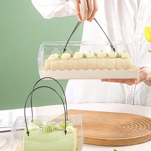 10 Sets Clear Bakery Boxes With Handles and White Inserts,transparent ...