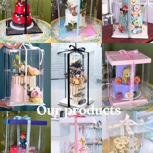 1 Set Cake Flower Gift Box With Small Clear Cake Box,for Valentine's ...