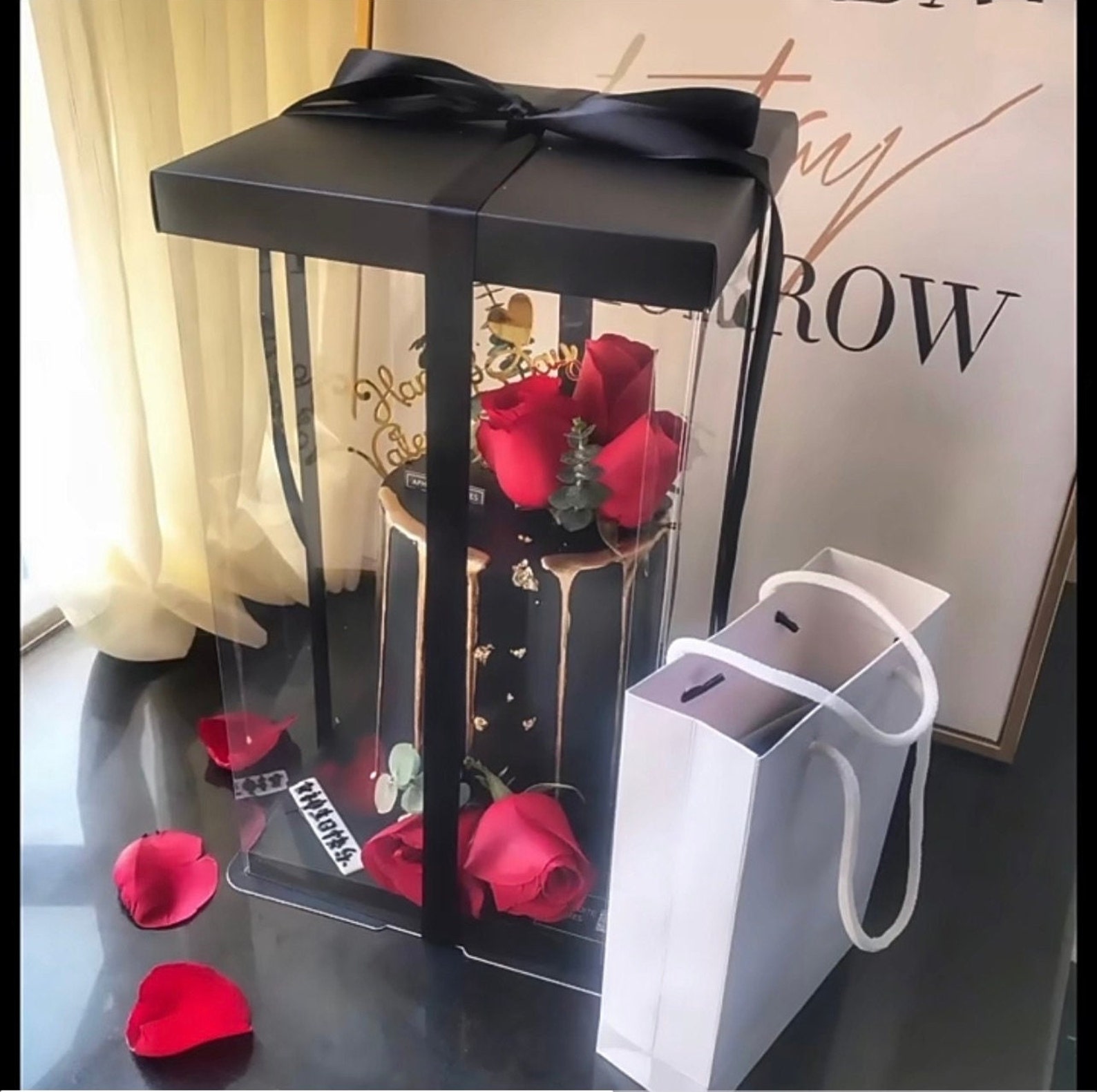 5sets 4tier Extra Tall 12.5''lx 12.5''wx 17.6''H Clear Cake/gift Boxes ...