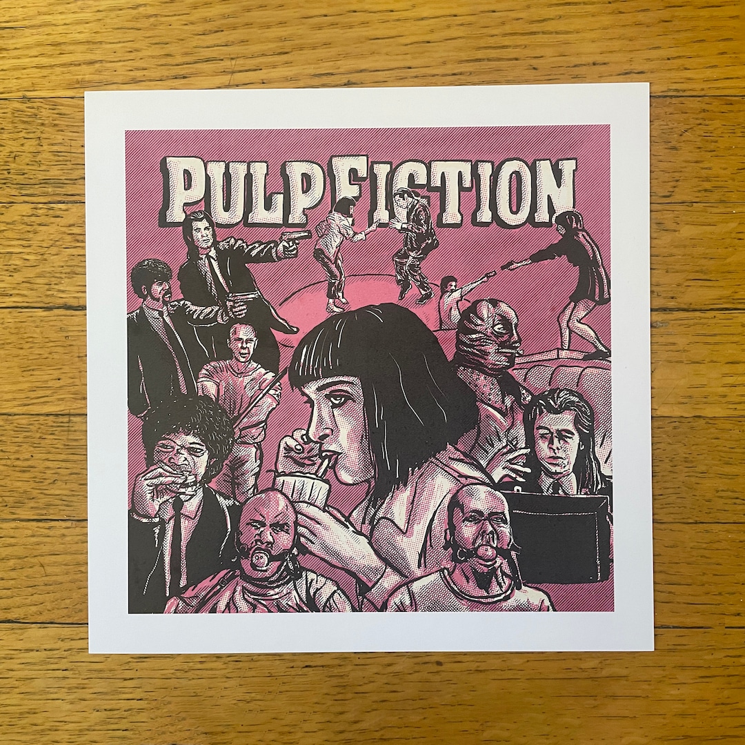 Pulp Fiction. Movie Art, Fan Art, 8x8 Illustrated Archival Giclée Print ...