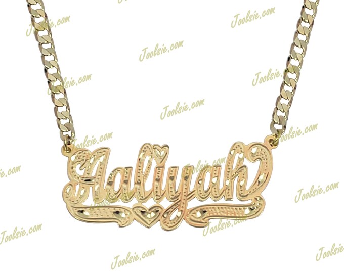 14K Authentic Yellow Gold Personalized Name Plate - Etsy