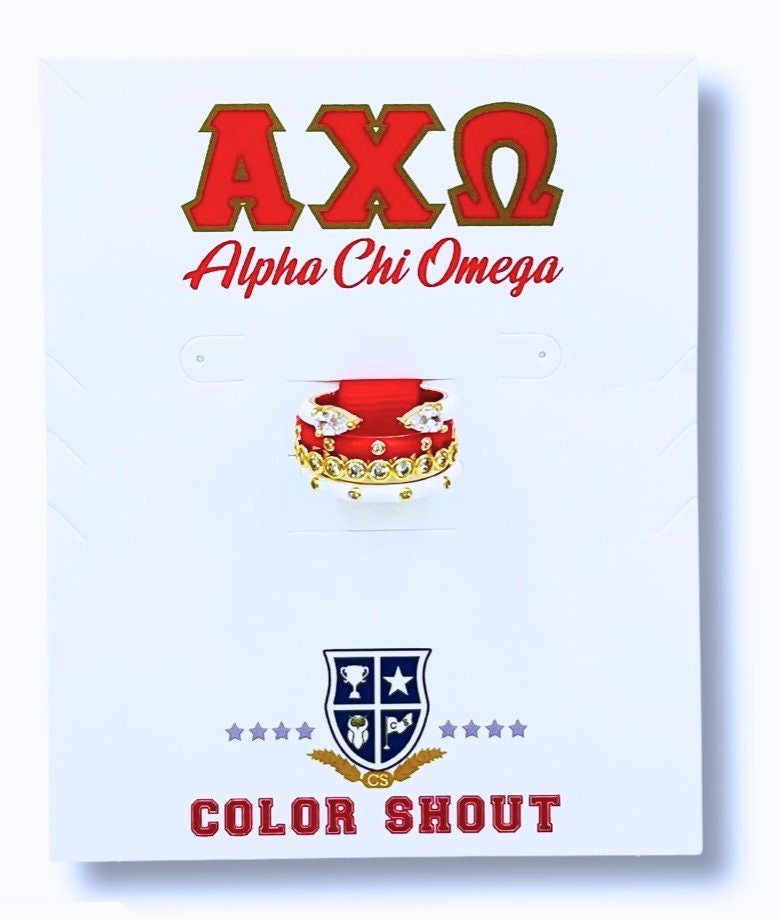 Alpha Chi Omega 4 Stack Rings - Etsy