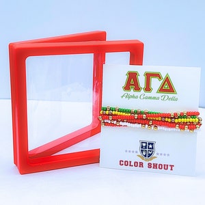 Alpha Gamma Delta Colors Stack: Set of 6 Beaded Stretch Bracelets - Etsy