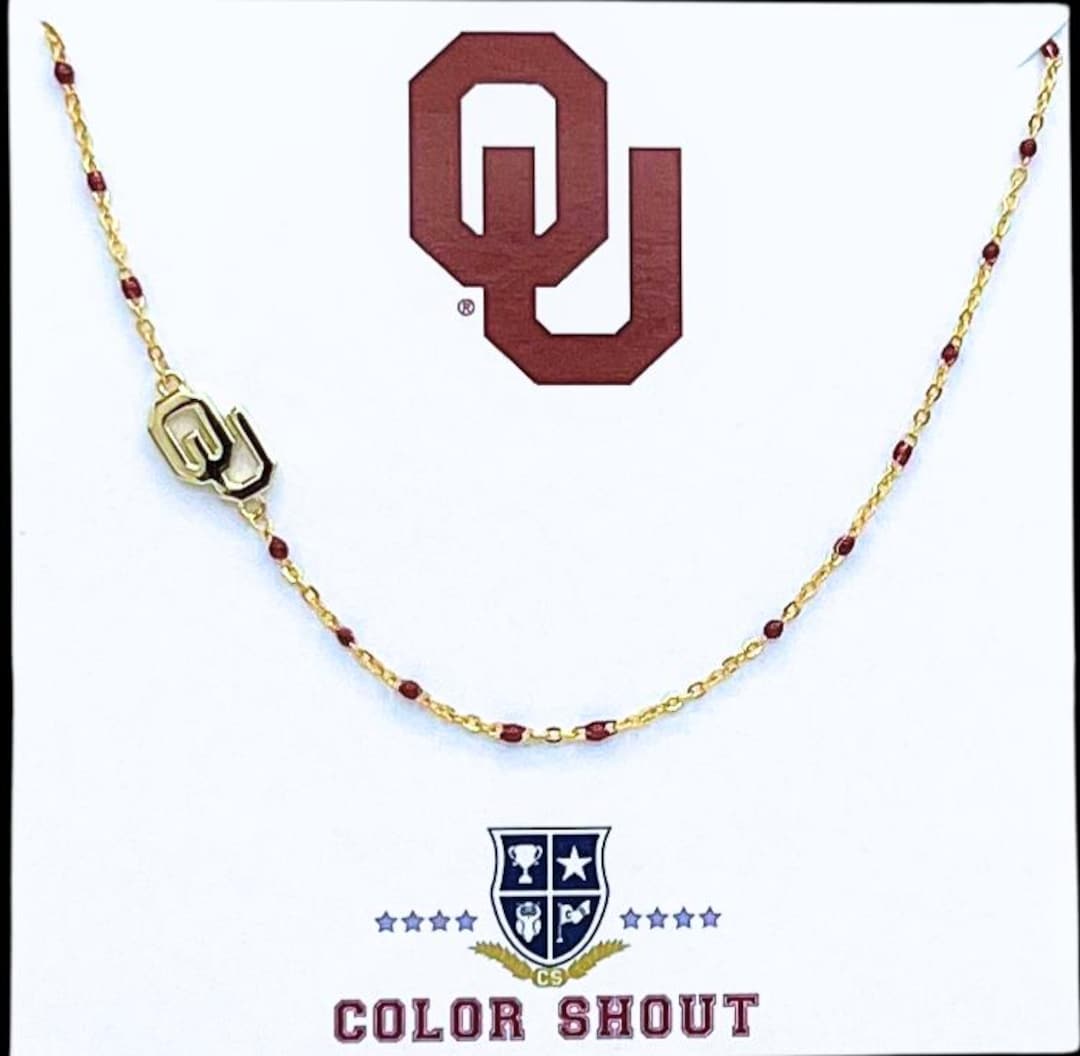 The Oklahoma University Necklace: Side Set Oklahoma University Logo on ...