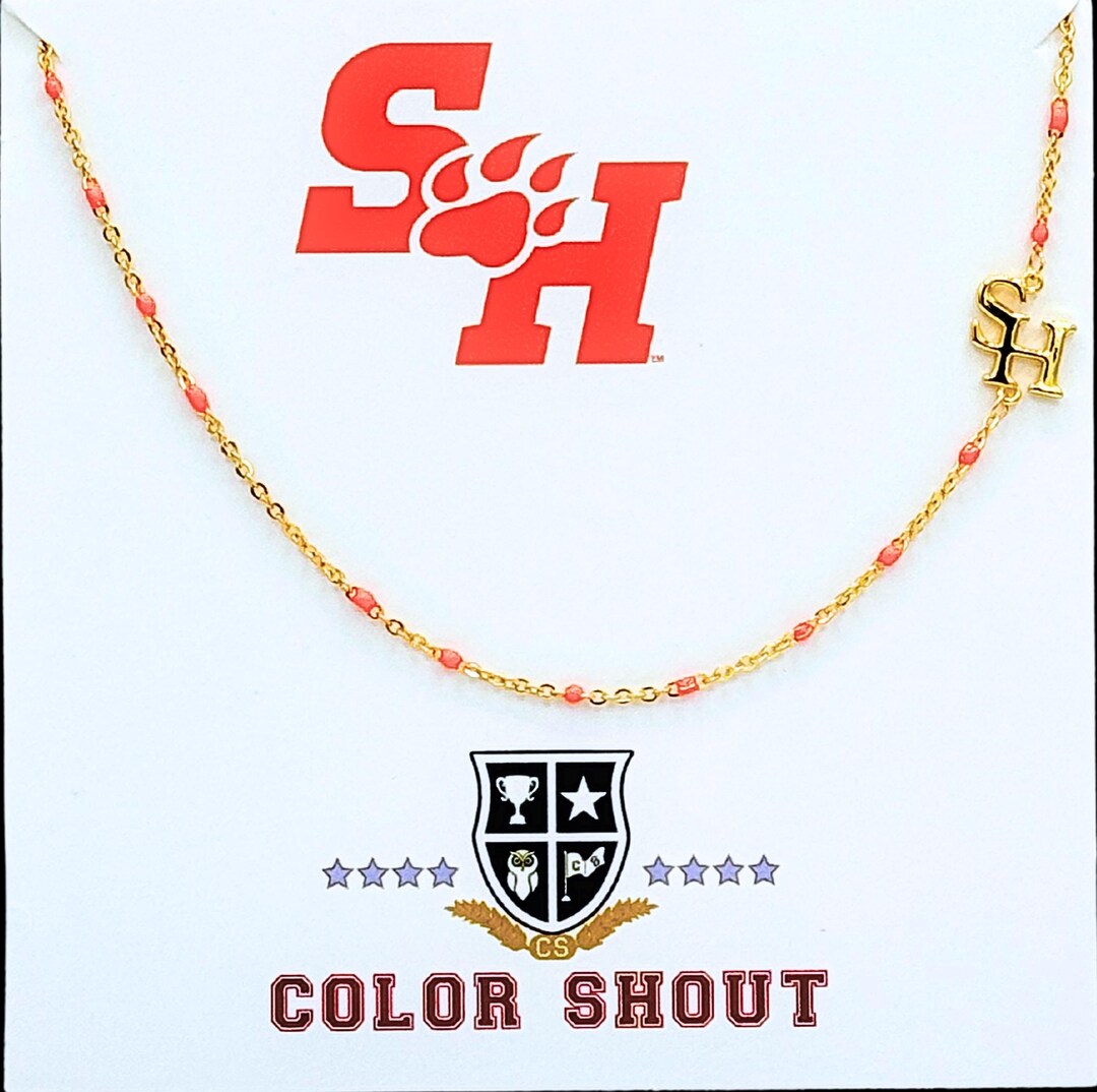 The Sam Houston Necklace: Side Set Sam Houston Logo on Enamel Bead ...
