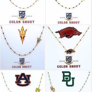The College Necklace: Side Set College Logo Enamel Bead Necklace - Etsy