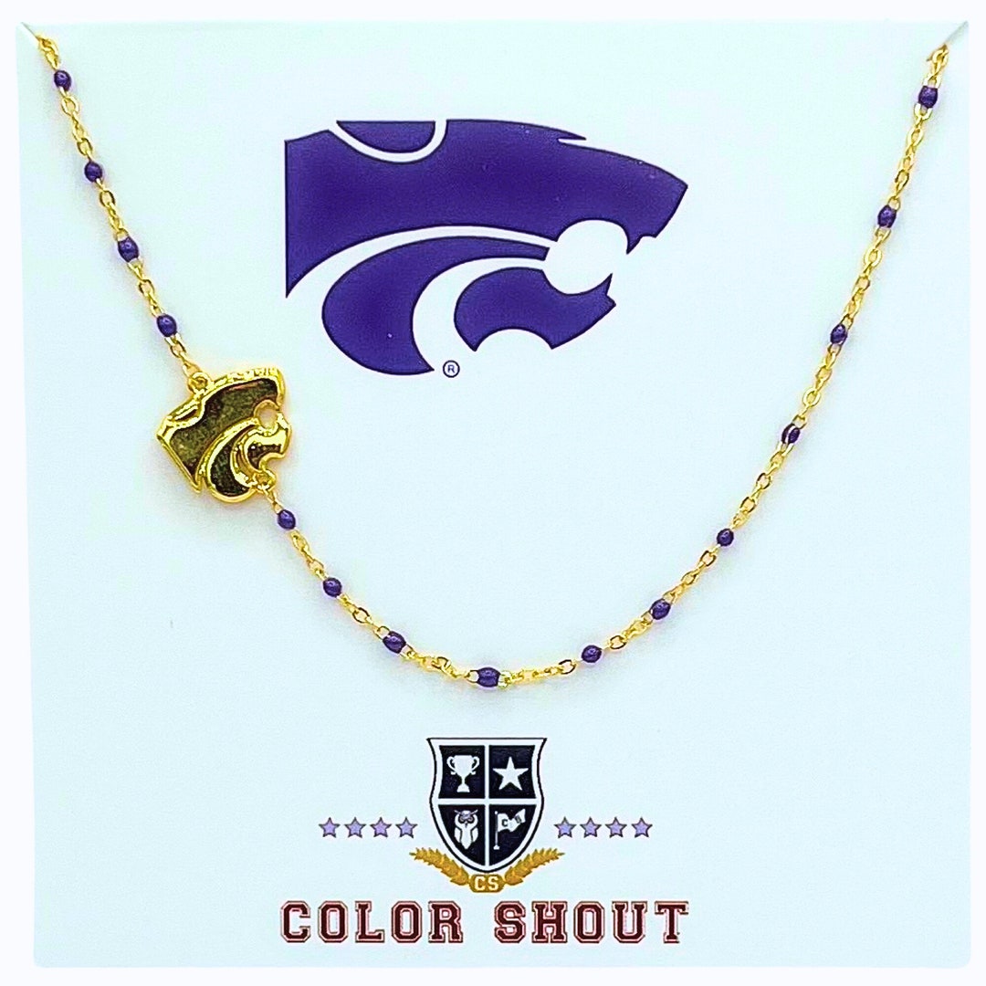 The Kansas State Necklace: Side Set K-state Purple Enamel Bead Necklace ...
