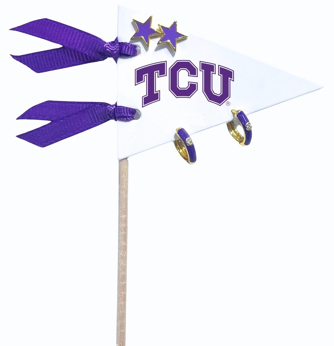 Pennant Pair Earring Set: TCU - Etsy