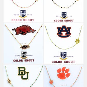 The College Necklace: Side Set College Logo Enamel Bead Necklace - Etsy