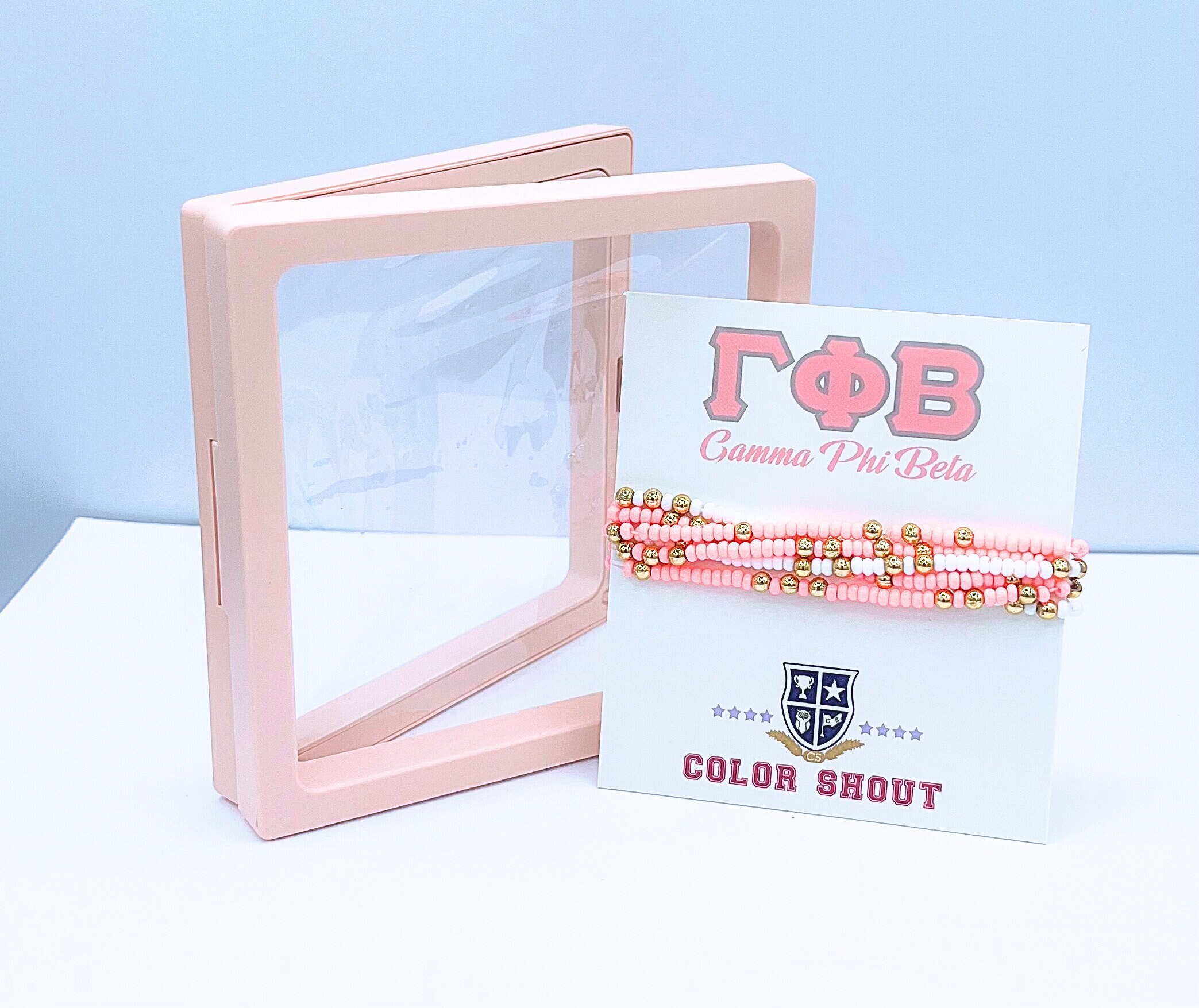 Gamma Phi Beta Colors Stack: Set of 6 Beaded Stretch Bracelets - Etsy