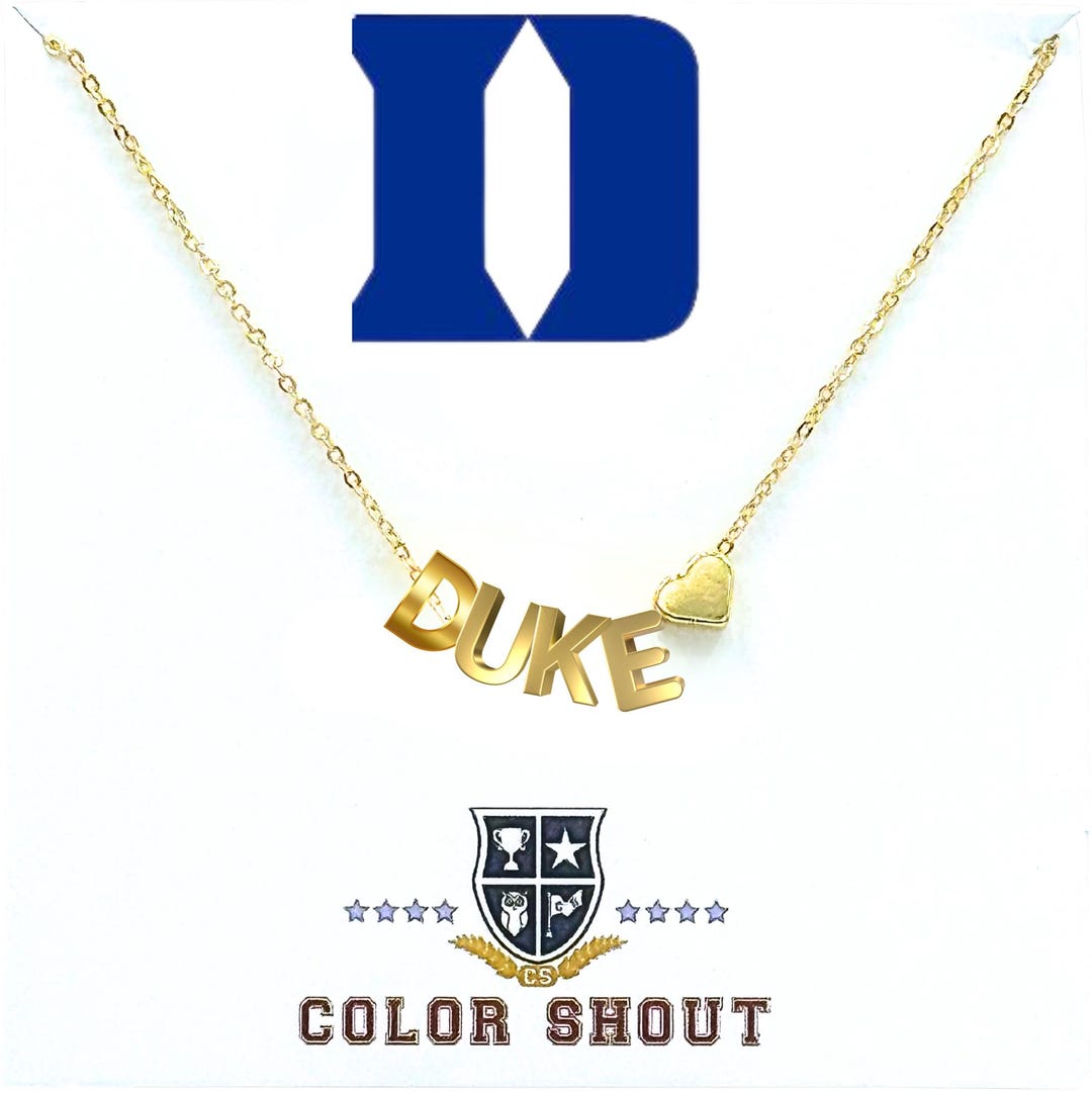 LOVE Duke University Gold Necklace - Etsy
