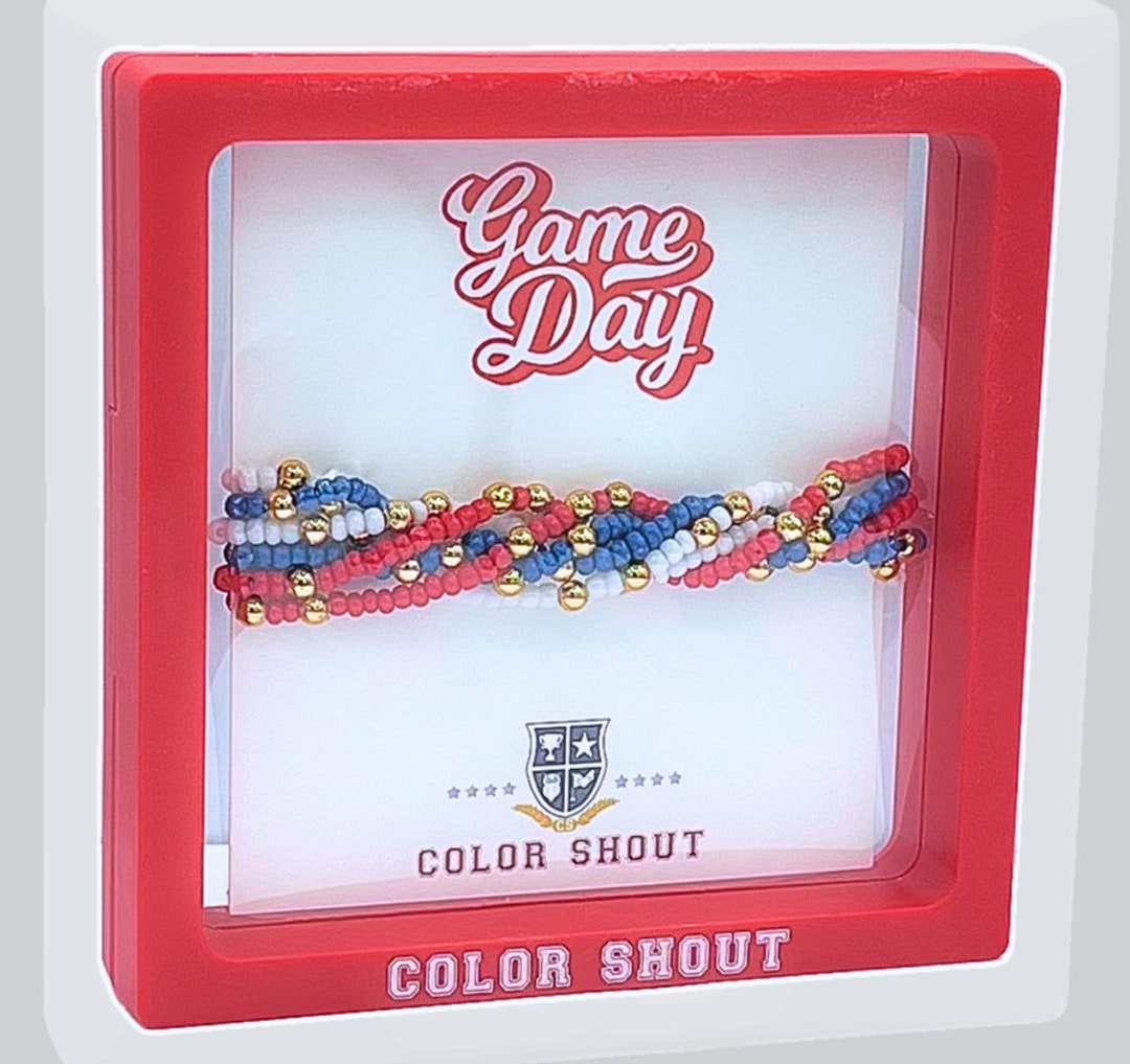 Game Day Team Colors : Set of 6 Beaded Stretch Bracelets - Etsy