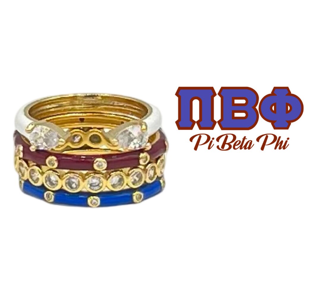 Pi Beta Phi 4 Stack Rings - Etsy