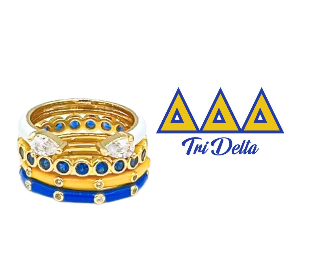 Delta Delta Delta 4 Stack Rings - Etsy