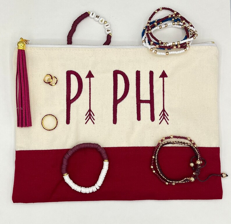 Pi Beta Phi Embroidered Clutch Pouch - Etsy