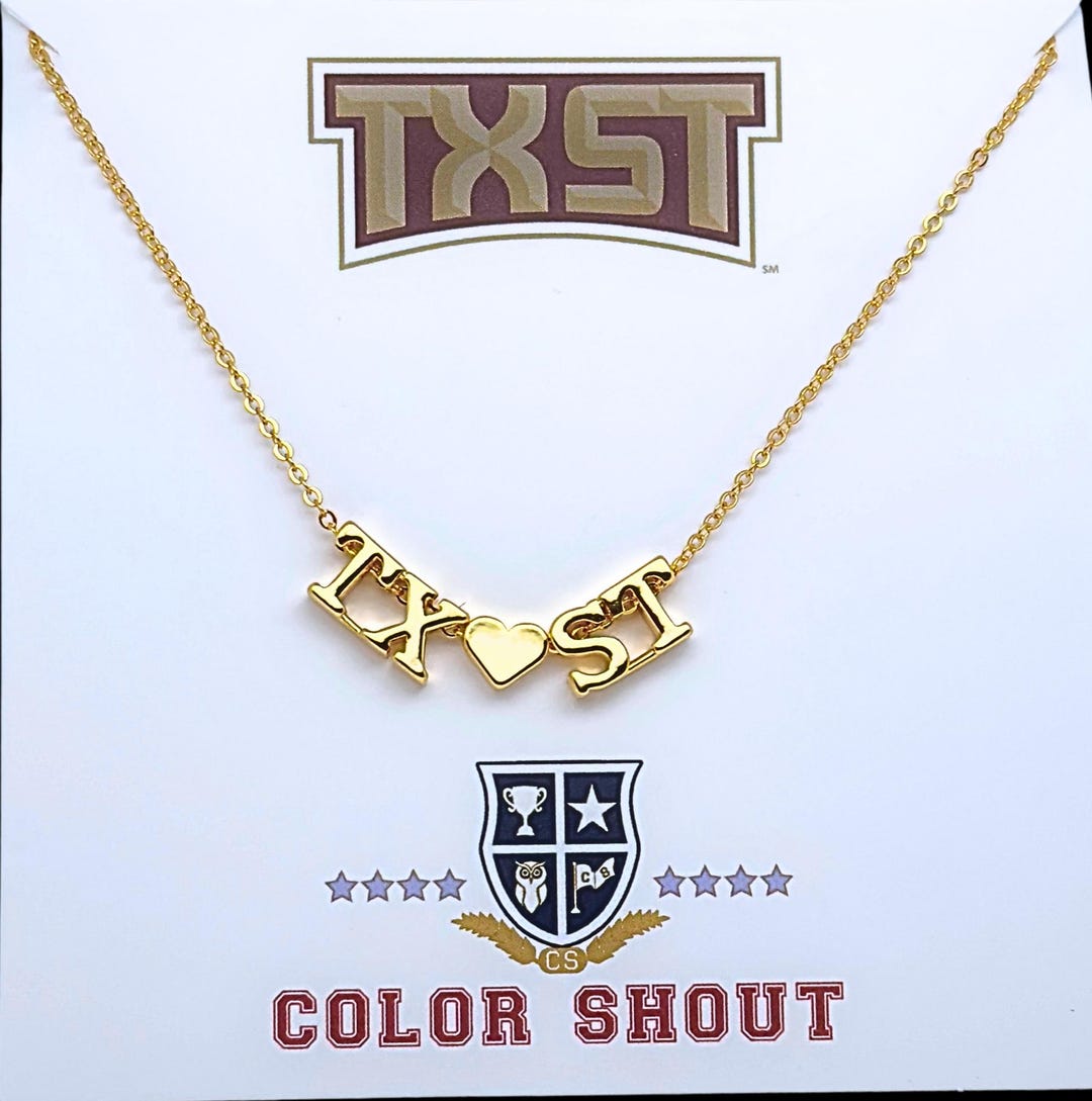 LOVE Texas State Gold Necklace - Etsy