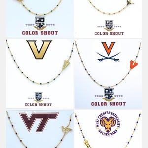 The College Necklace: Side Set College Logo Enamel Bead Necklace - Etsy