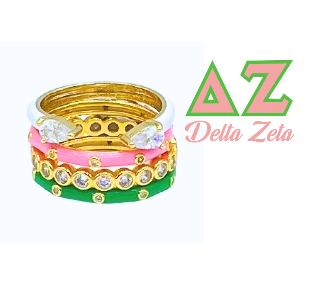 Delta Zeta 4 Stack Rings - Etsy