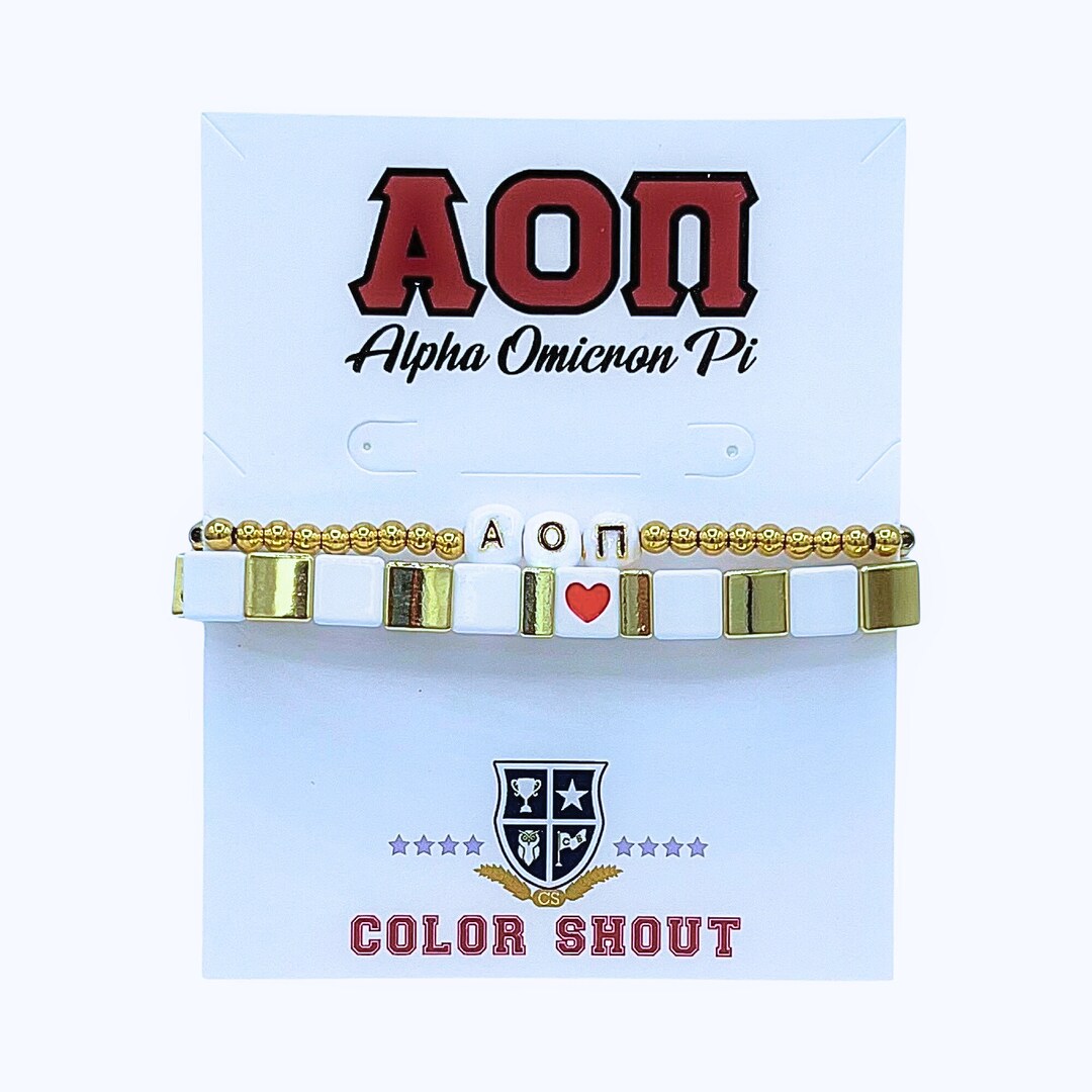 I LOVE Alpha Omicron Pi: Enamel Bracelet Stack - Etsy