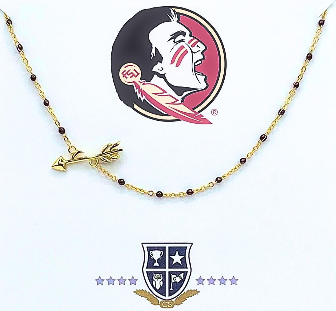 The Florida State Necklace: Side Set FSU Seminoles Spear Logo on Maroon ...